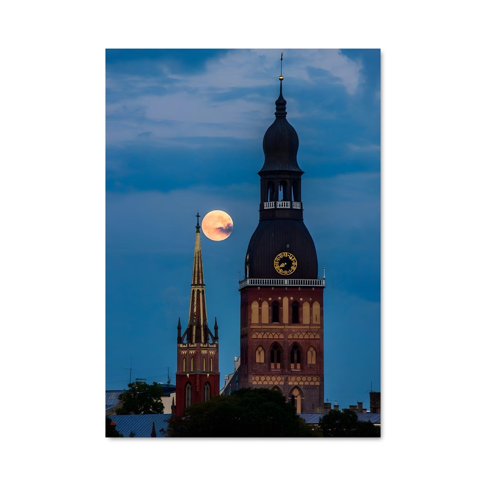 Poster Moon over Church – Aesthetic Posters
