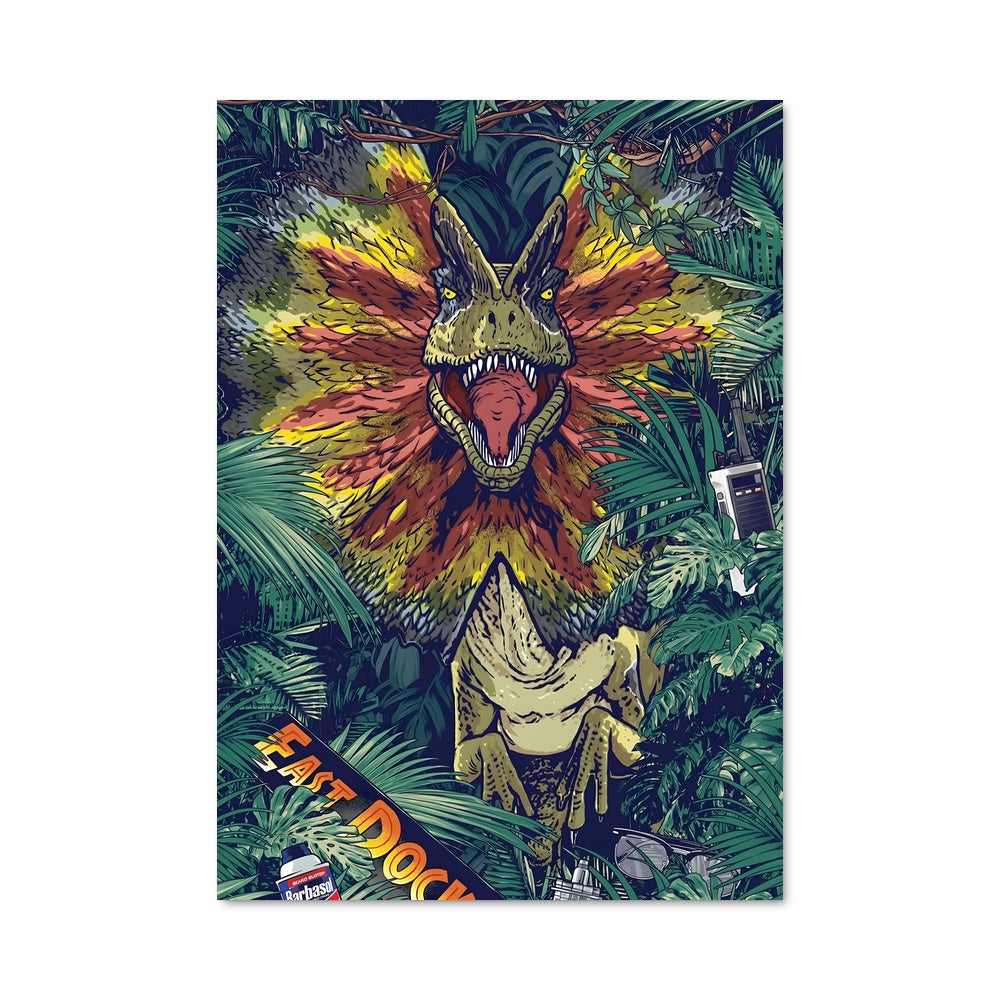 Dilophosaurus poster in landfill – Aesthetic Posters
