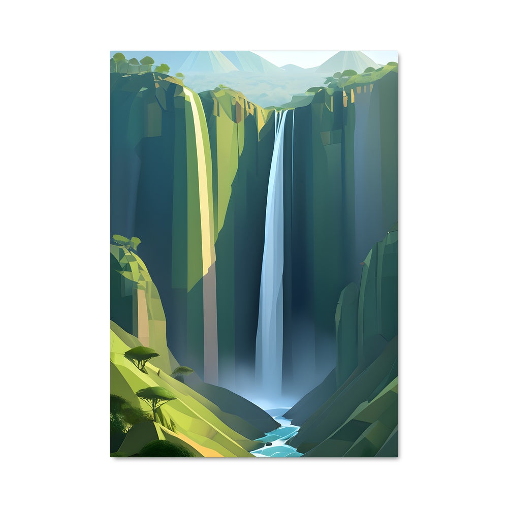 Poster of the High Plateaus Waterfall – Aesthetic Posters