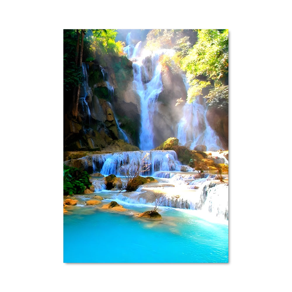 Azure Waterfall Poster – Aesthetic Posters