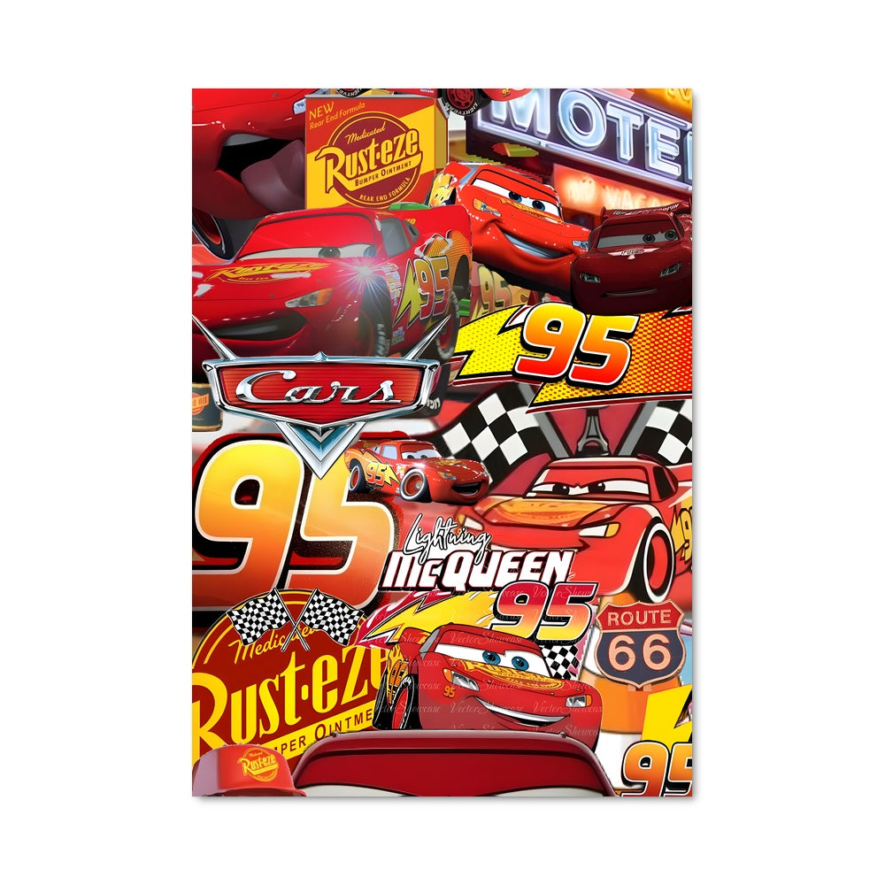 Route 66 poster featuring Lightning McQueen – Aesthetic Posters