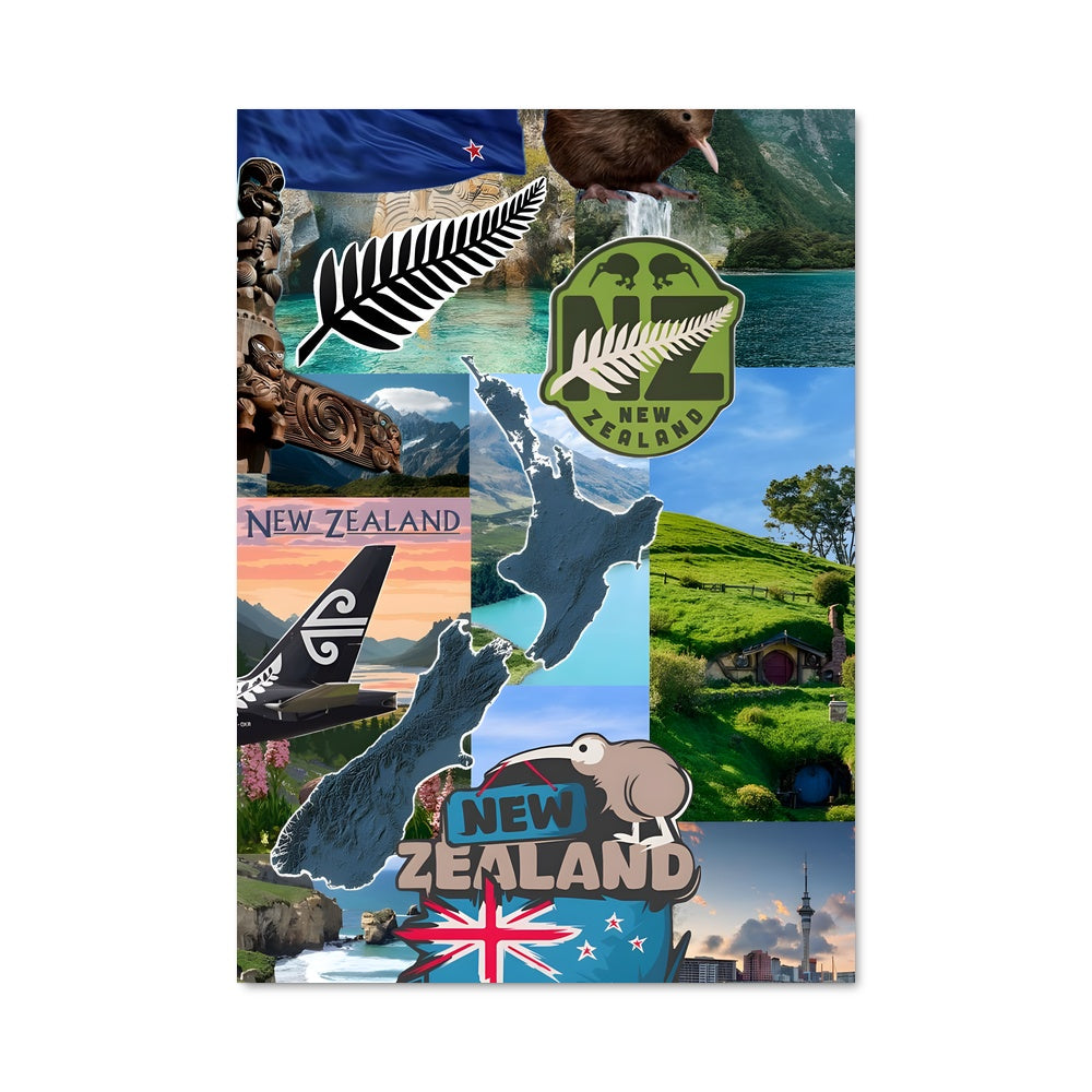 Kiwi Collage Poster – Aesthetic Posters