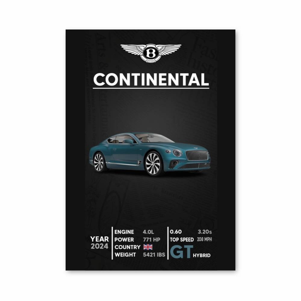 Poster Bentley Continental | Aesthetic Posters