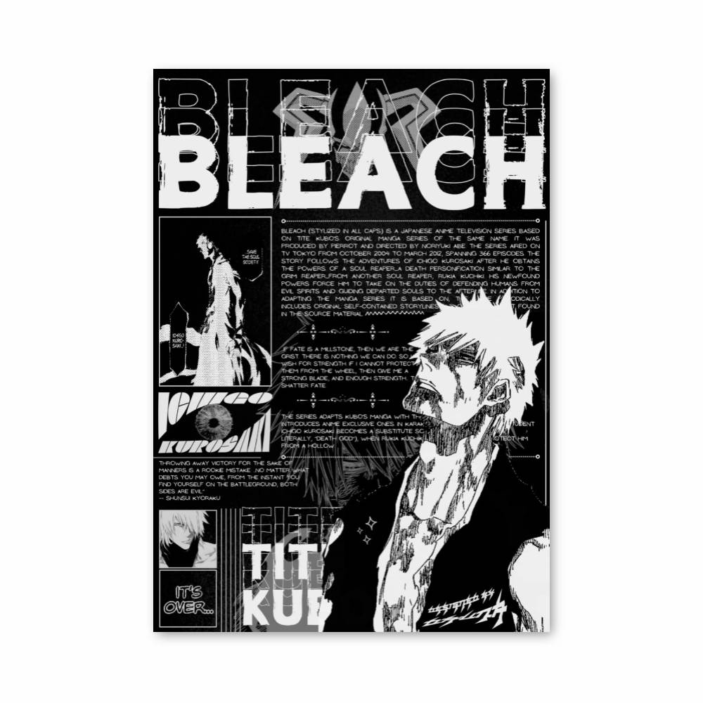 Poster Bleach Black and White | Aesthetic Posters