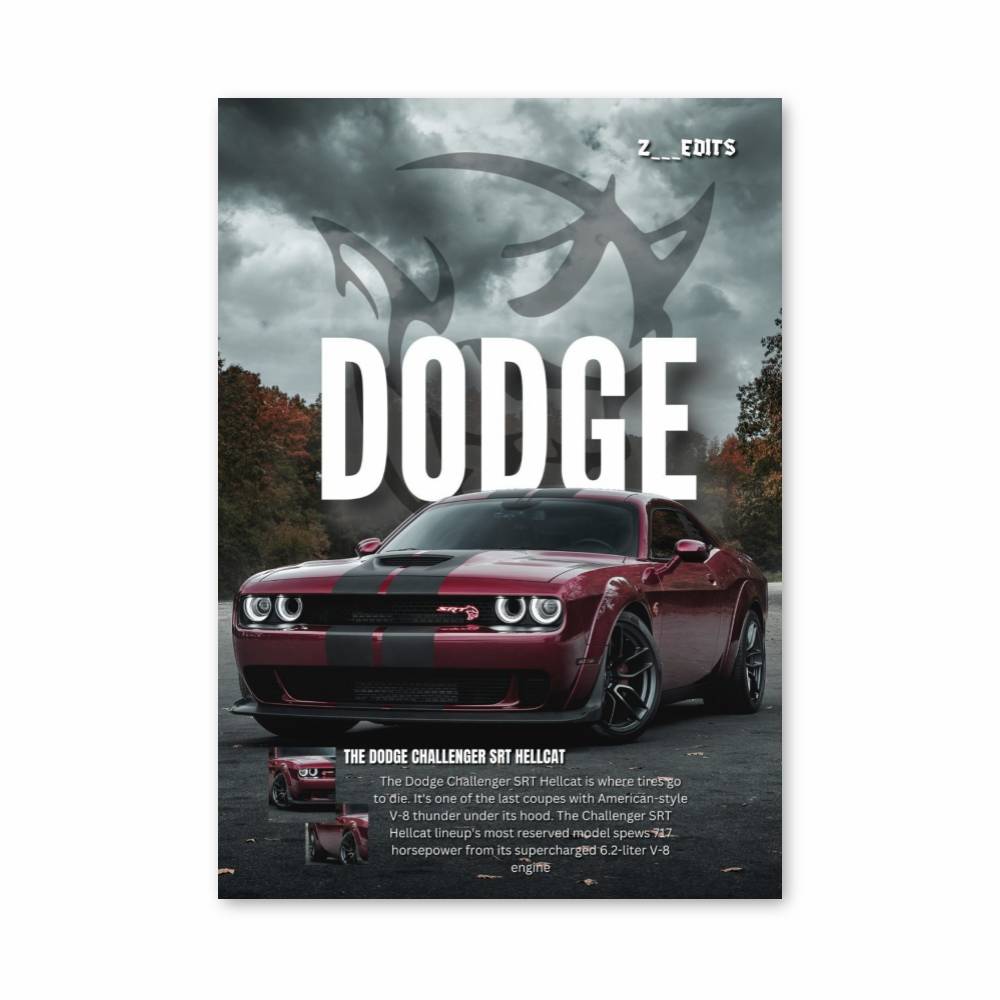 Poster Dodge SRT Hellcat | Aesthetic Posters