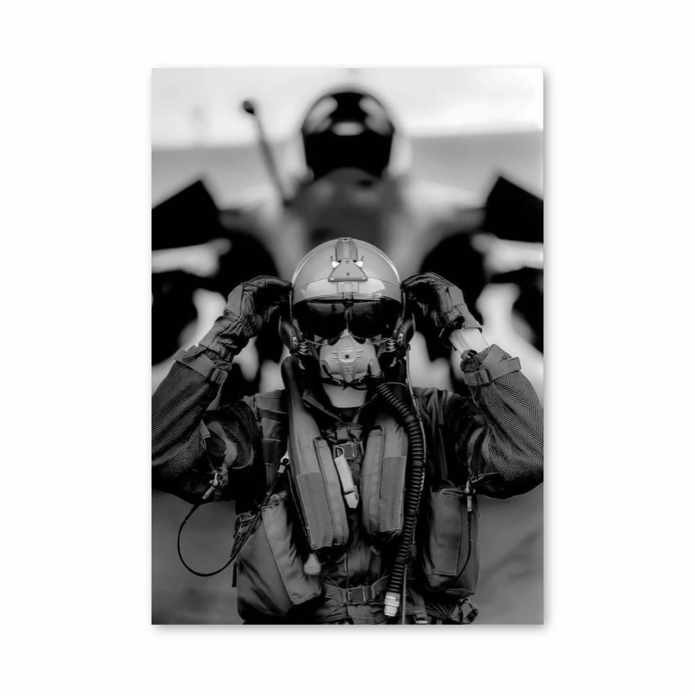 Poster Fighter Pilot Black and White | Aesthetic Posters
