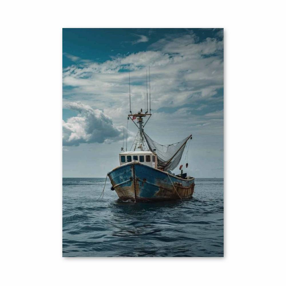 Horizon Fishing Boat Poster | Aesthetic Posters