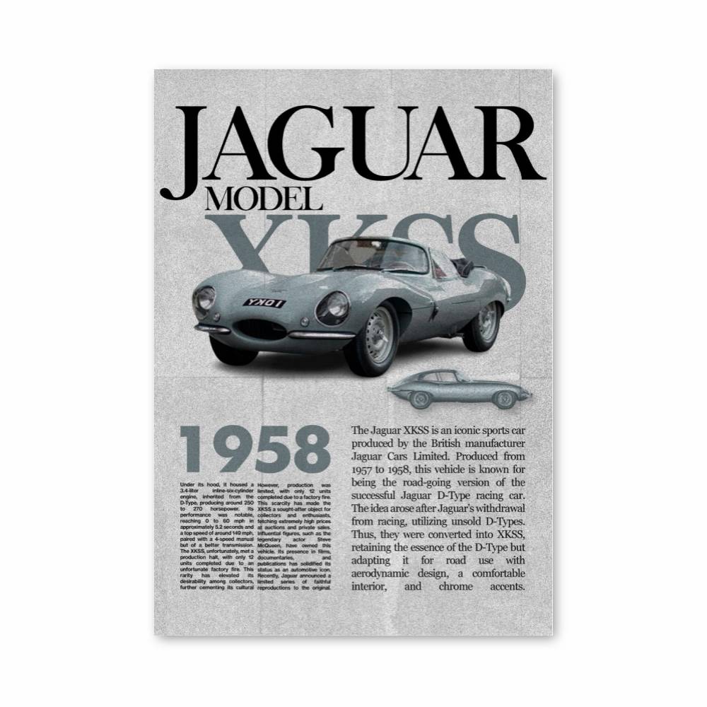 Poster Jaguar XKSS Vintage | Aesthetic Posters