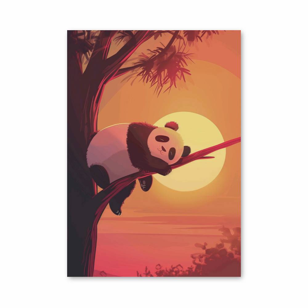 Poster Panda Sunset | Aesthetic Posters
