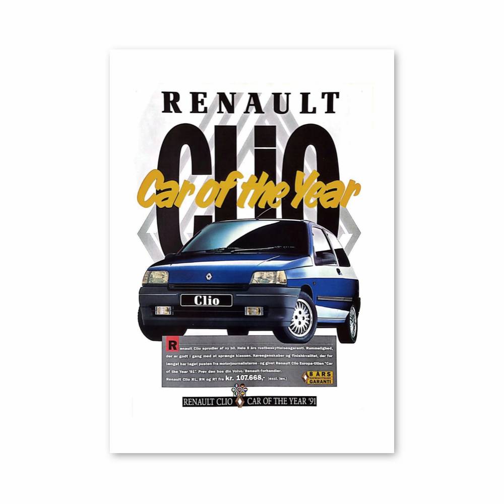 Poster Renault Clio Car of the Year | Aesthetic Posters