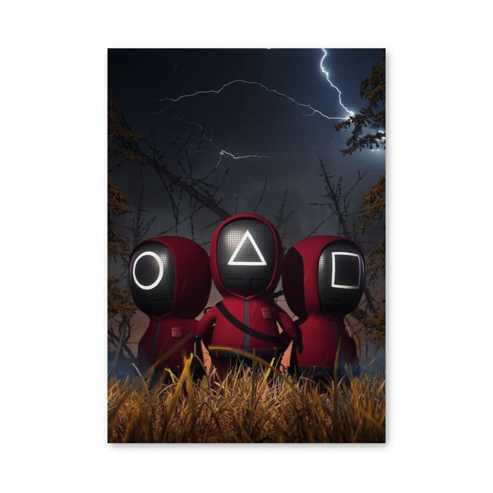 Squid Game Cartoon Poster | Aesthetic Posters