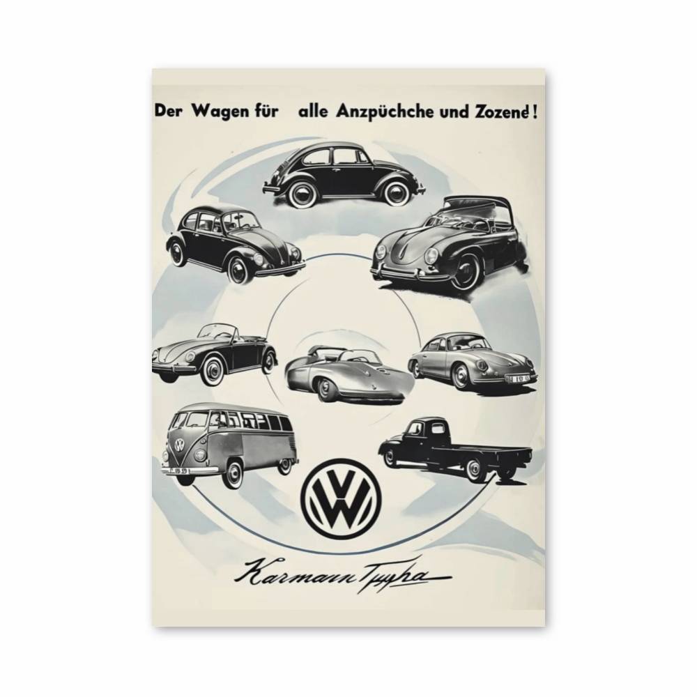 Poster Classic Cars Volkswagen | Aesthetic Posters